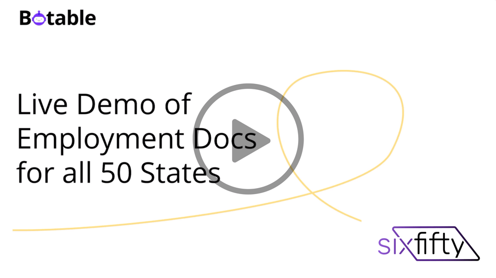 SixFifty Webinar - Live Demo of Employment Docs